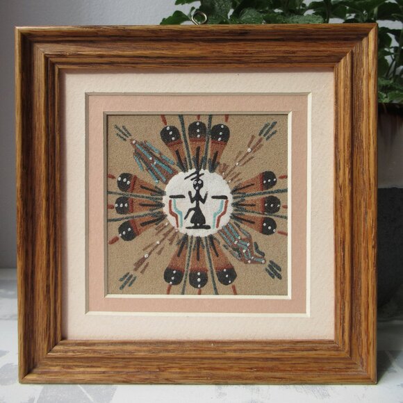 Art | Authentic Navajo Sandpaiting Pollen Boy Signed D Thomson Framed ...